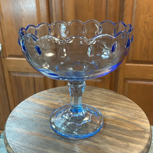 Indiana Glass | Accents | Vintage Blue Indiana Glass Teardrop Pedestal ...